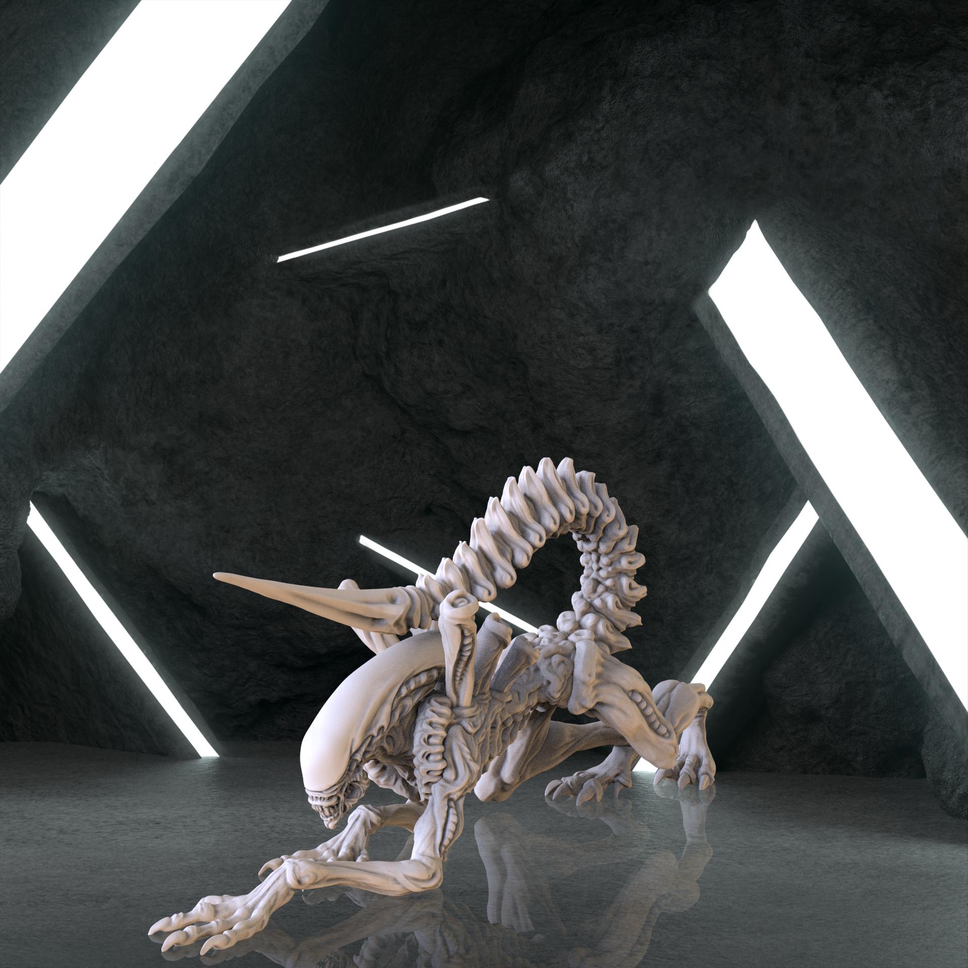 Xenomorph Figure Alien 3D, Stl Model Design, Statue, Xenomorph Digital ...