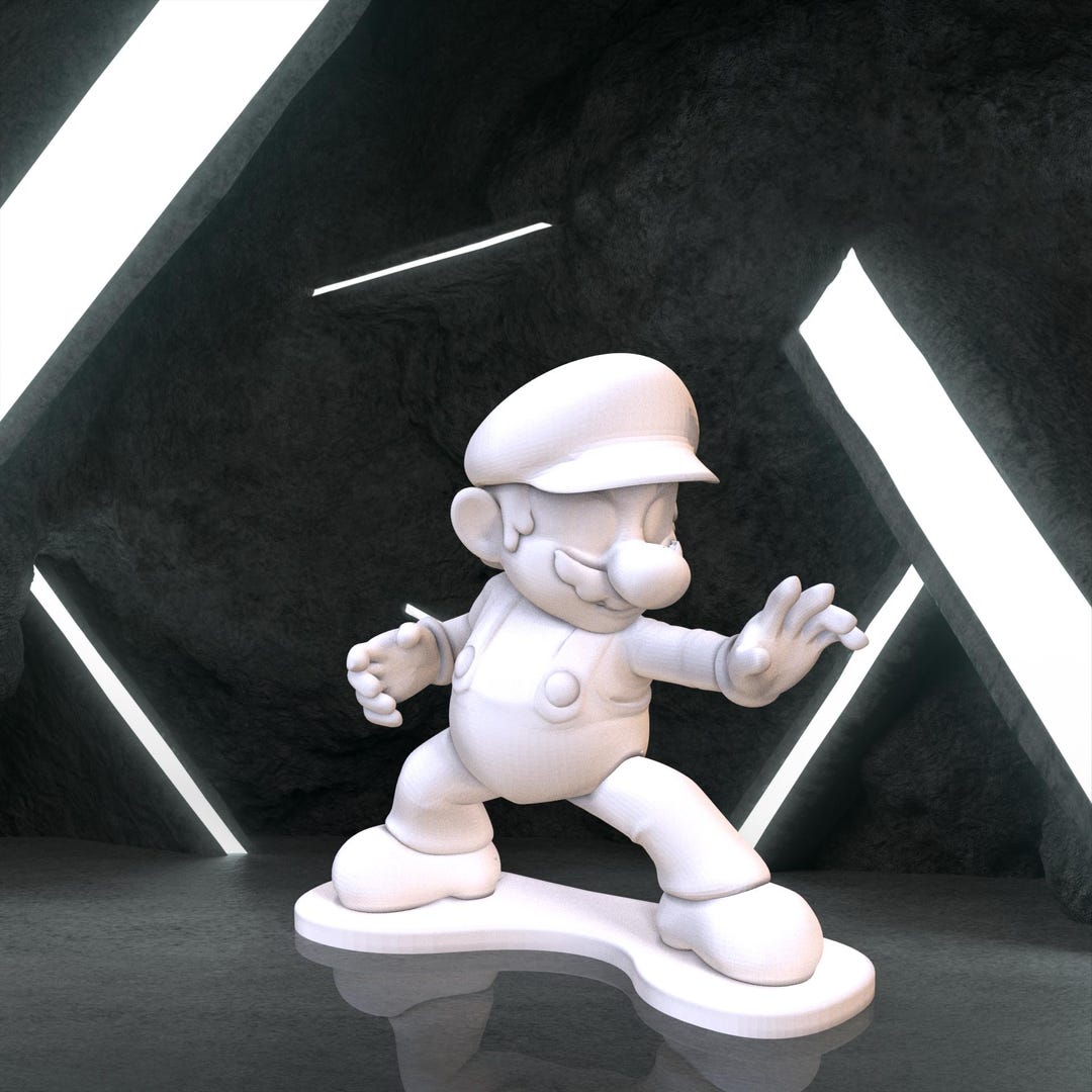 Super Mario With Base Figure, Super Mario Digital 3D Model, Super Mario ...