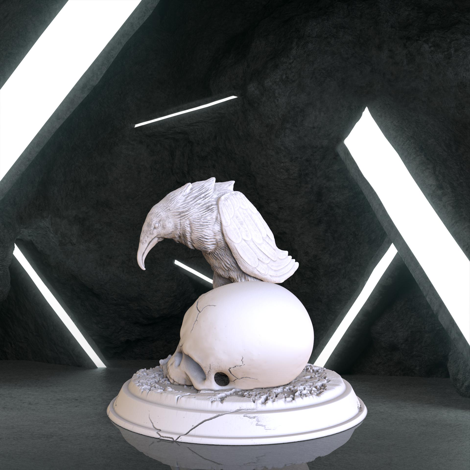 Raven Skull, Raven Skull Digital 3D Model, Raven Skull Stl 3D Model ...