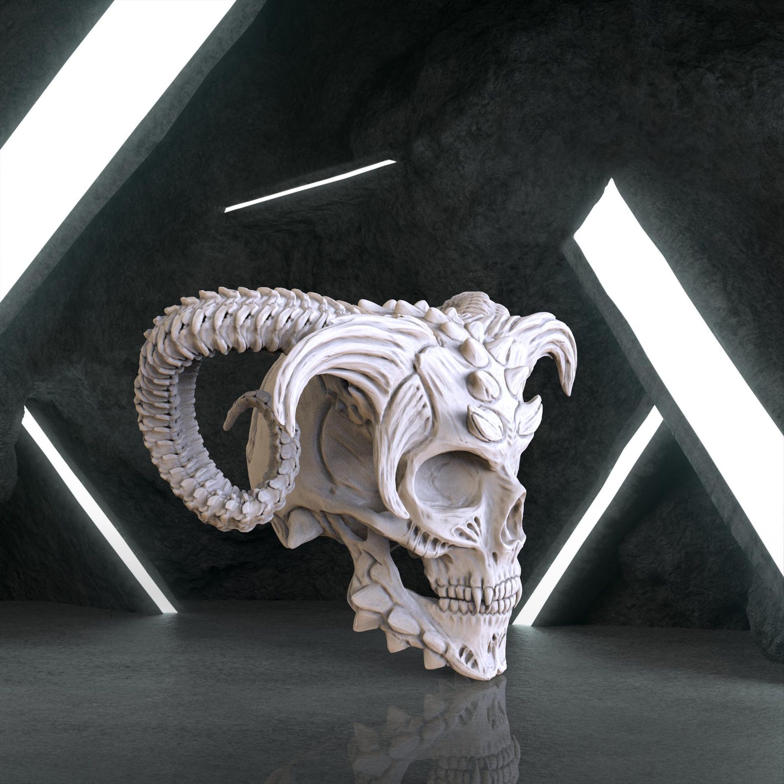 Skull of Demon, Skull of Demon Digital 3D Model, Demon Stl 3D Model ...