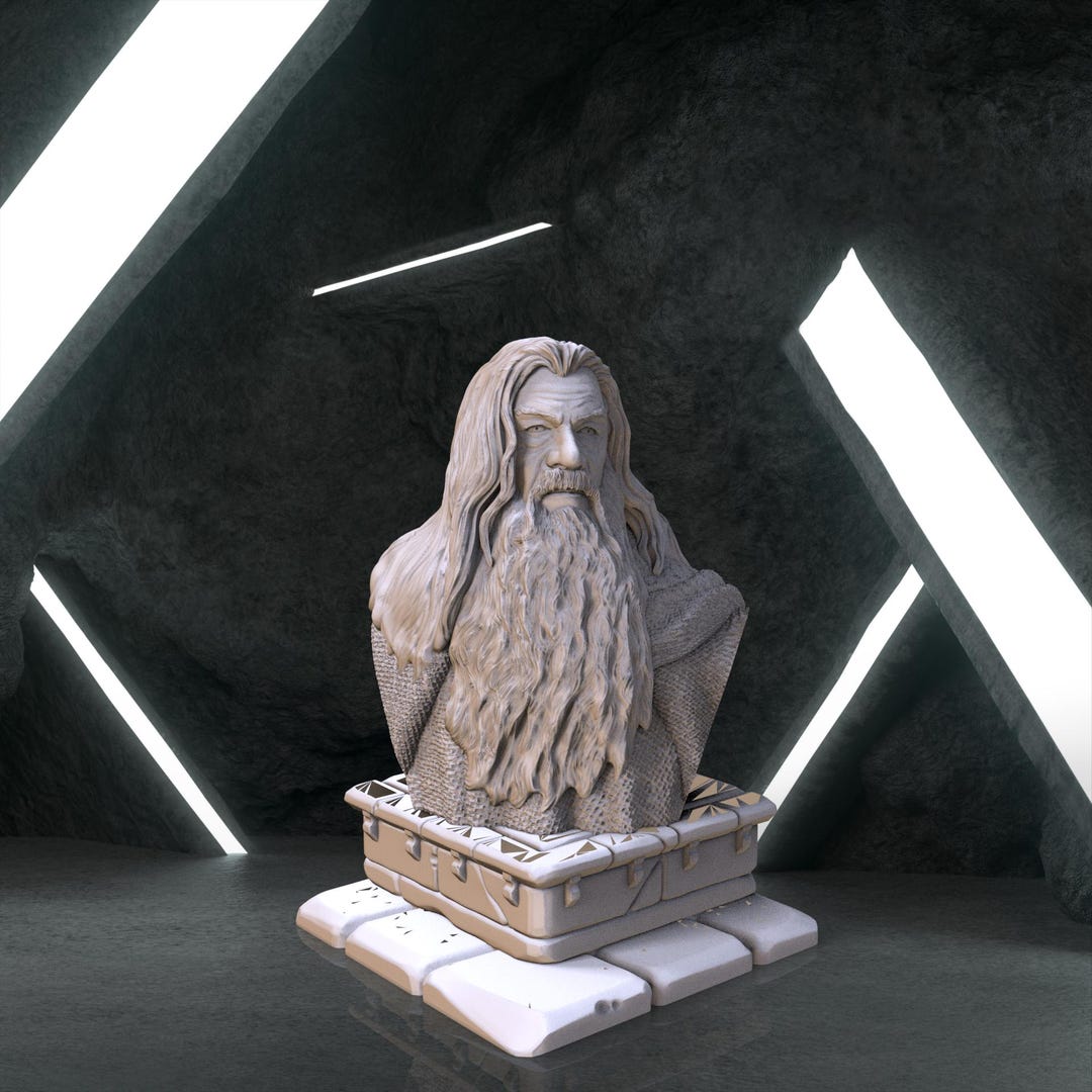 Gandalf Bust, Lord of the Rings Stl, Stl 3D Model Design, Gandalf Bust ...