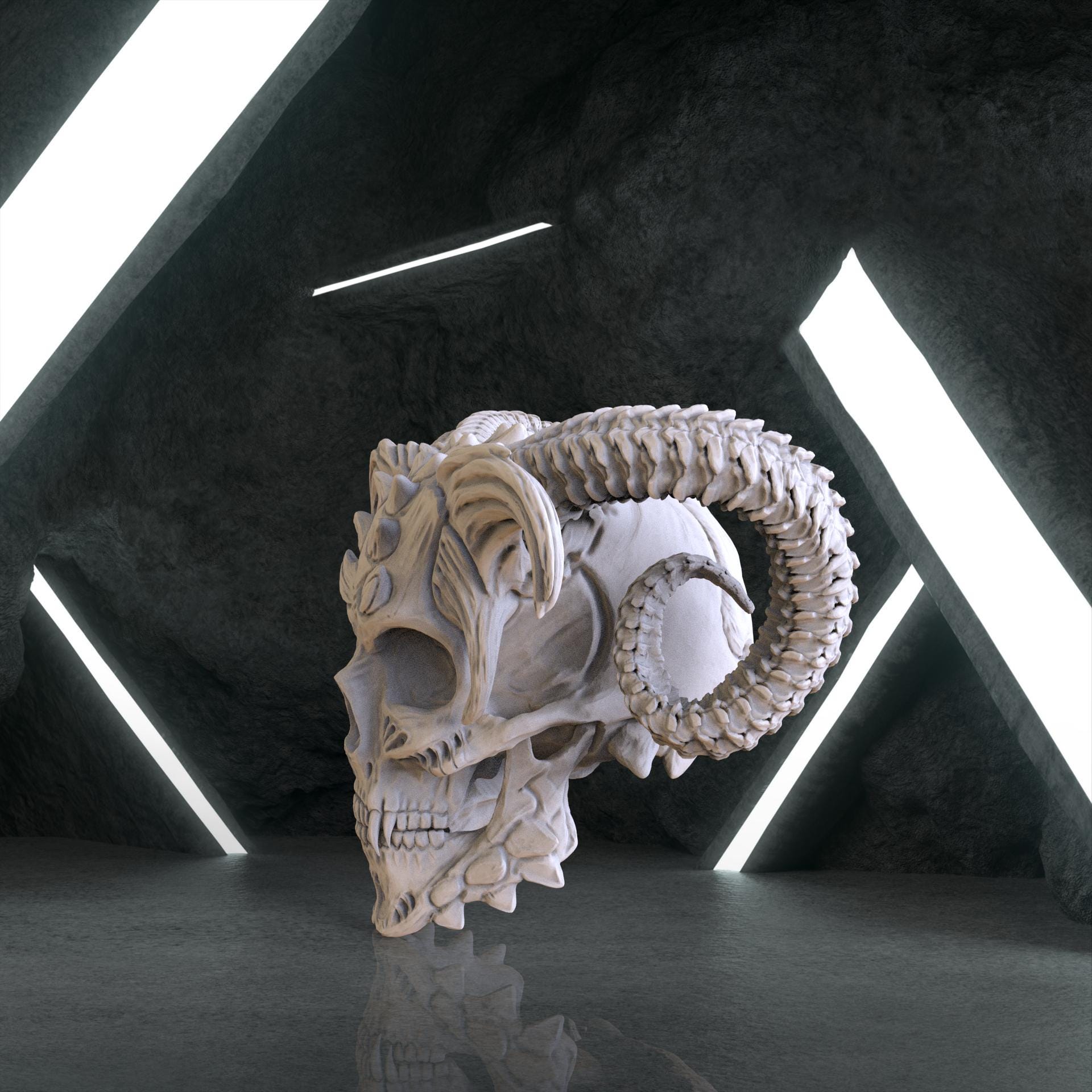 Skull of Demon, Skull of Demon Digital 3D Model, Demon Stl 3D Model ...