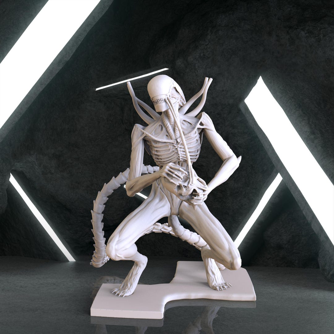Xenomorph Figure Alien STL, 3D Model Design, Statue, Xenomorph Digital STL, Xenomorph Digital 3D ...
