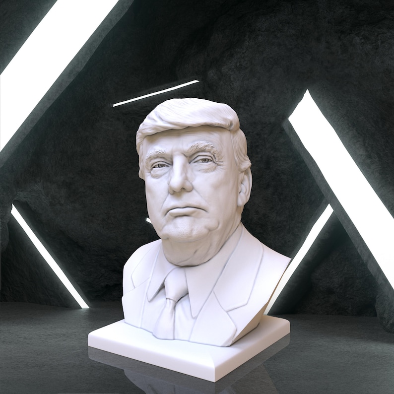 Donald Trump Bust, President Donald Trump Stl File for 3D Printing ...