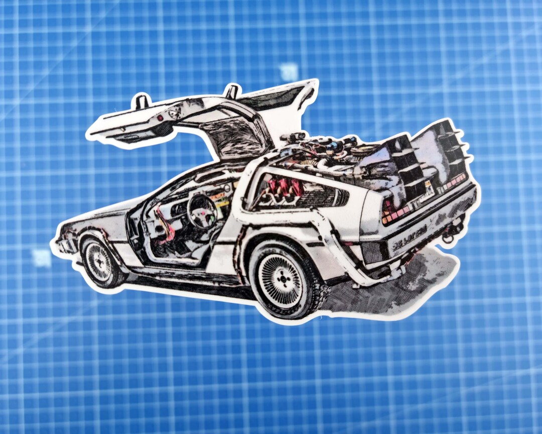 2x Delorean Stickers, Magnets, Car, Bike, Laptop, Water Bottle High ...