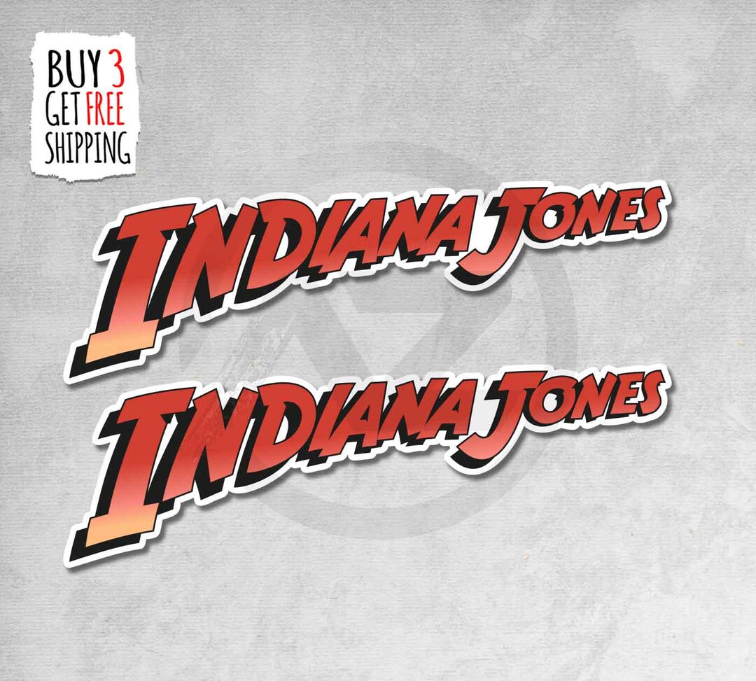 2x Indiana Jones Stickers, Magnets, Car, Bike, Laptop, Water Bottle ...