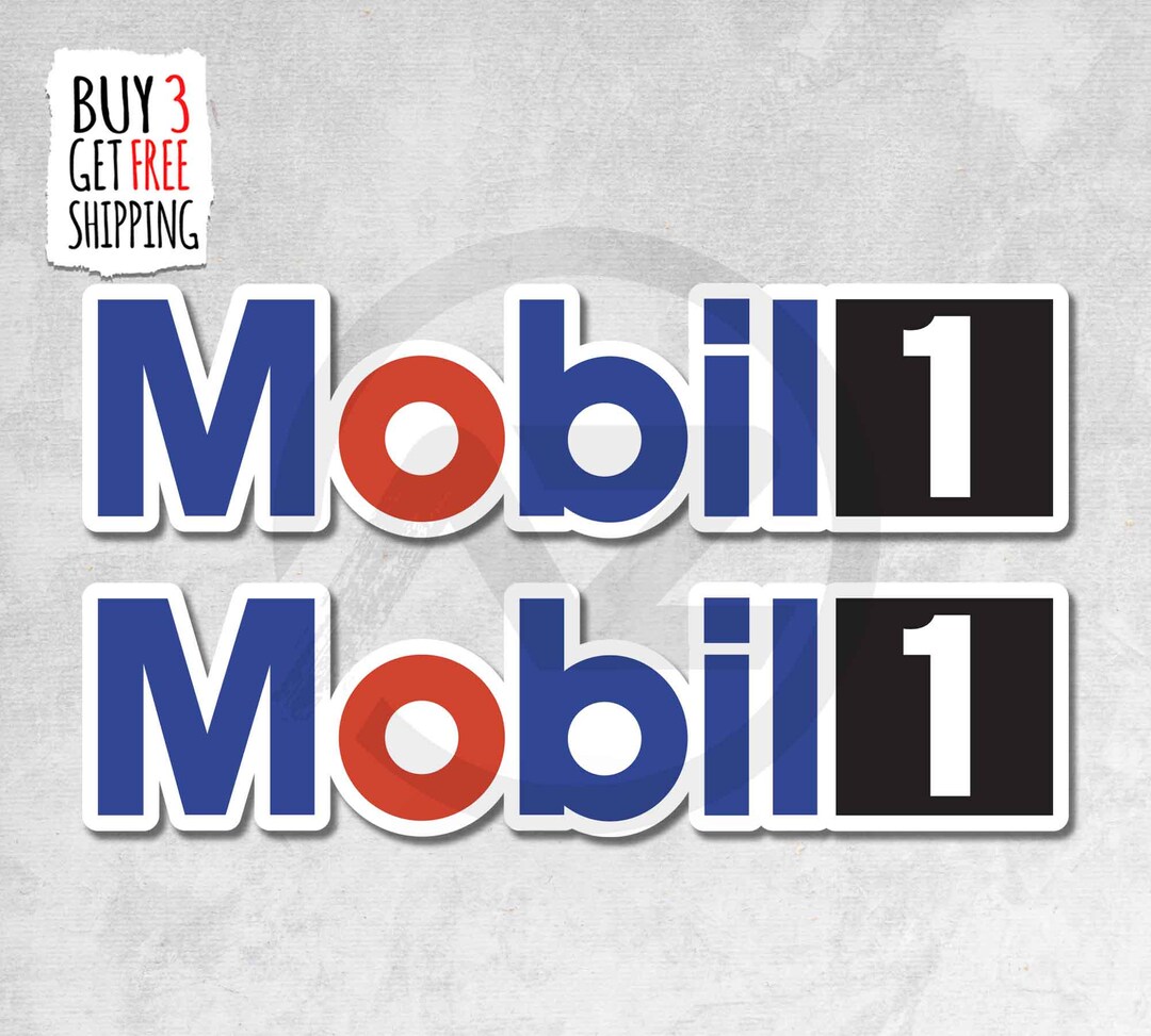 2x Mobil 1 Stickers, Reflective Stickers, Car, Bike, Laptop, Water ...