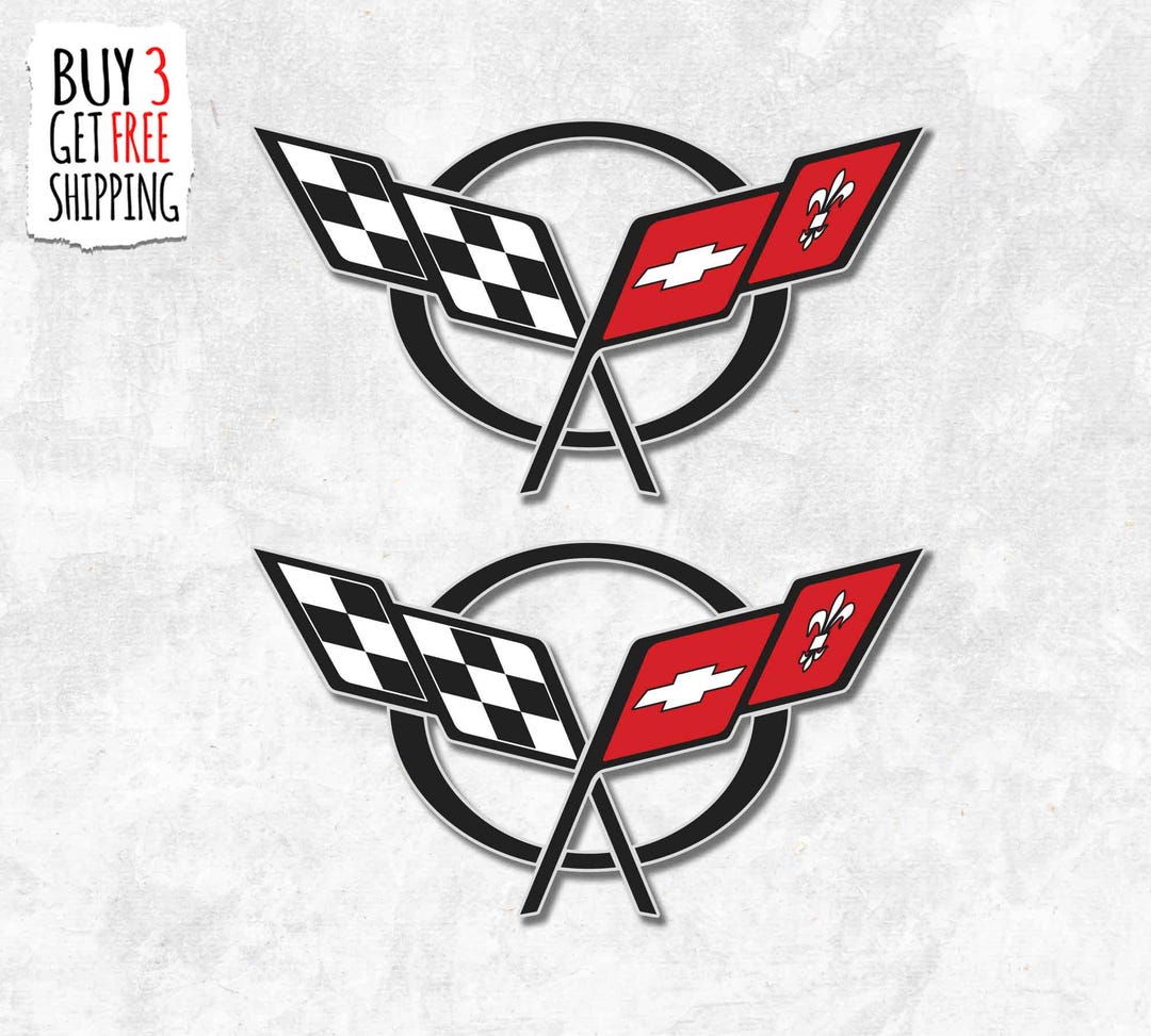 2x Chevrolet Corvette Stickers, Reflective Stickers, Car, Bike, Laptop ...