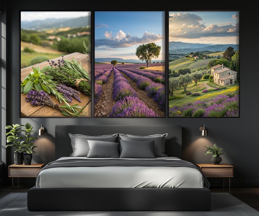 Lavender Fields in Provence Set of 3 Posters, Nature in France, Scenic ...