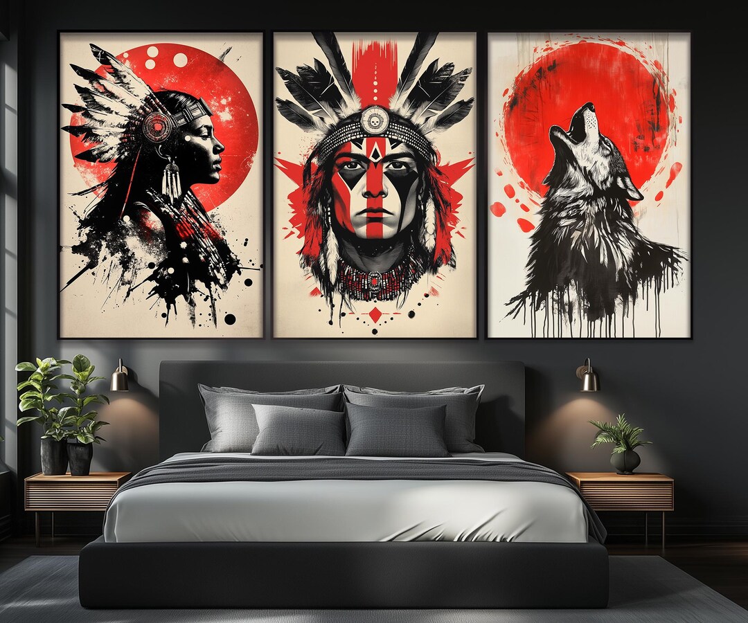 Native American Wall Art, First Nations Set of 3 Posters, Tribal Wall ...