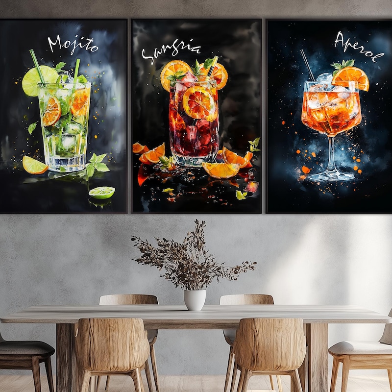 Cocktail Wall Art - Etsy