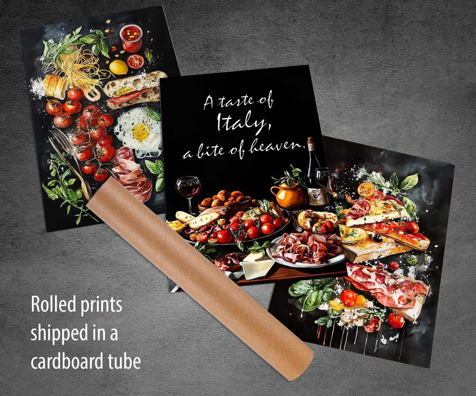 Italian Food Wall Art, Italian Dishes Paintings, Pizza Restaurant Wall ...