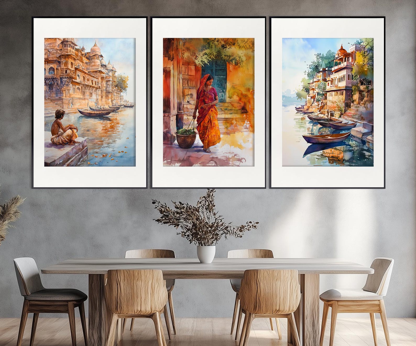 Abstract Indian Wall Art, India Set of 3 Posters, India Triptych ...
