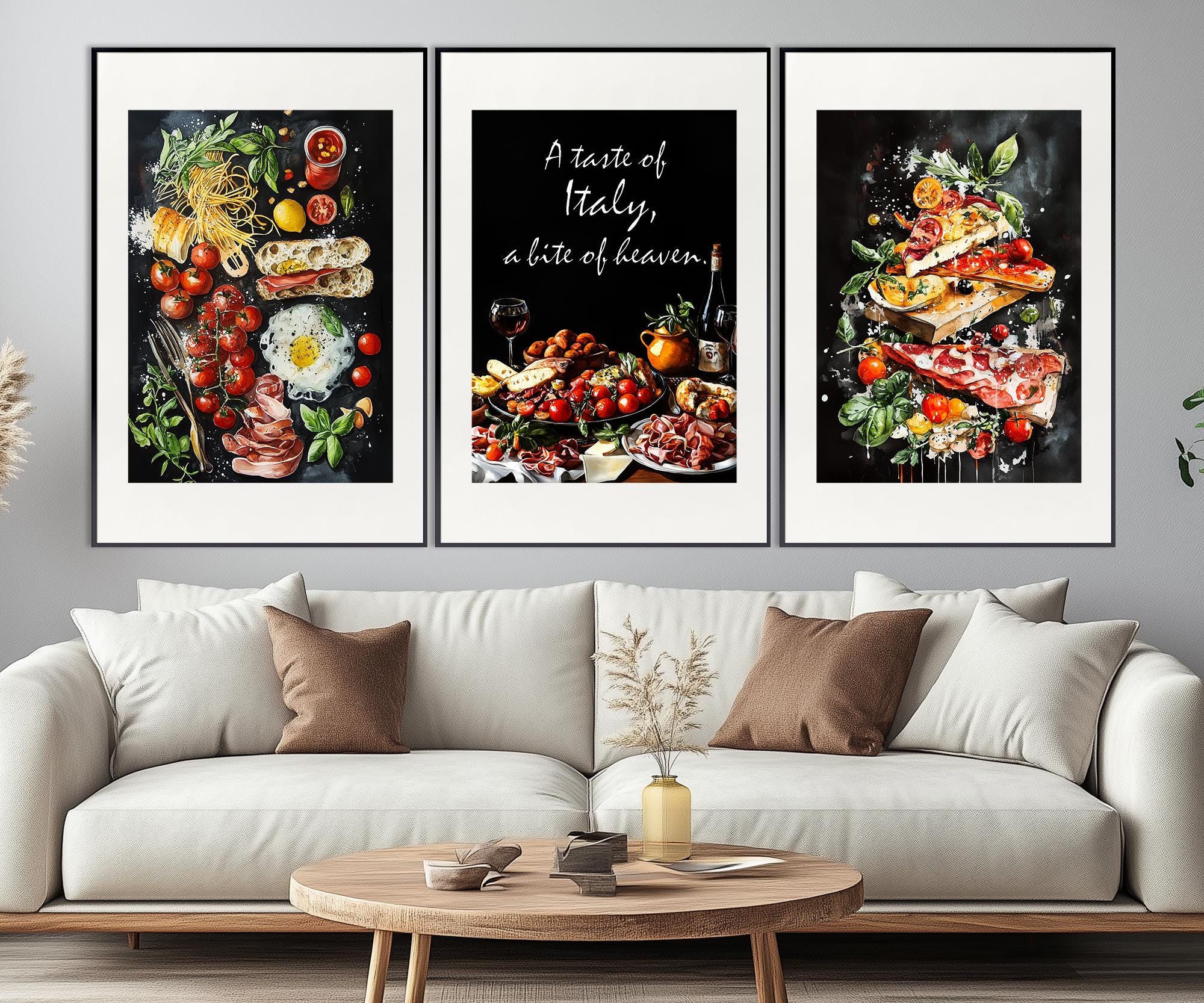 Italian Food Wall Art, Italian Dishes Paintings, Pizza Restaurant Wall ...