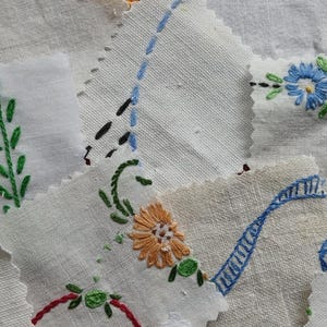 20 Pcs Vintage Embroidery Scrap Pack for DIY Sachets, Slow Stitching ...