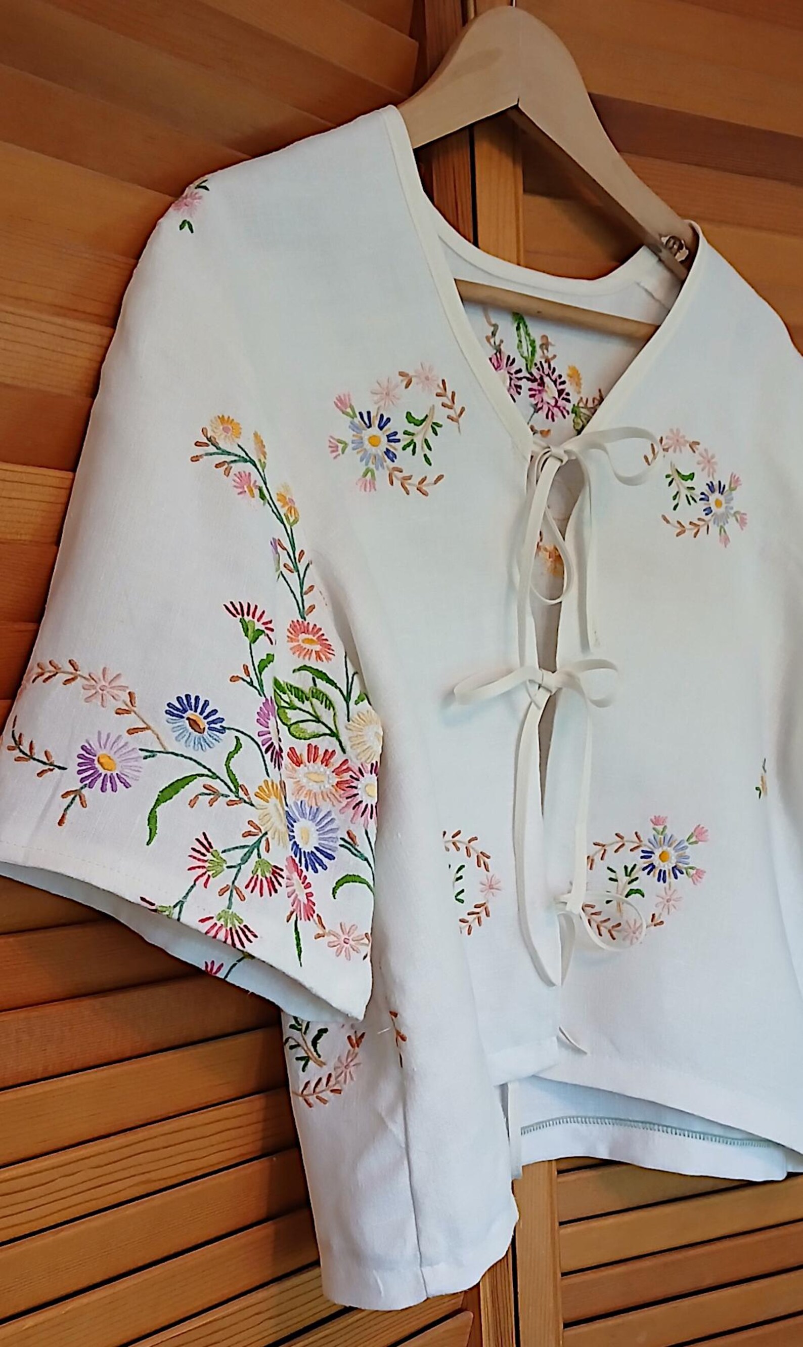Tablecloth Top, Tablecloth Blouse, Tie Front, Embroidered Blouse ...