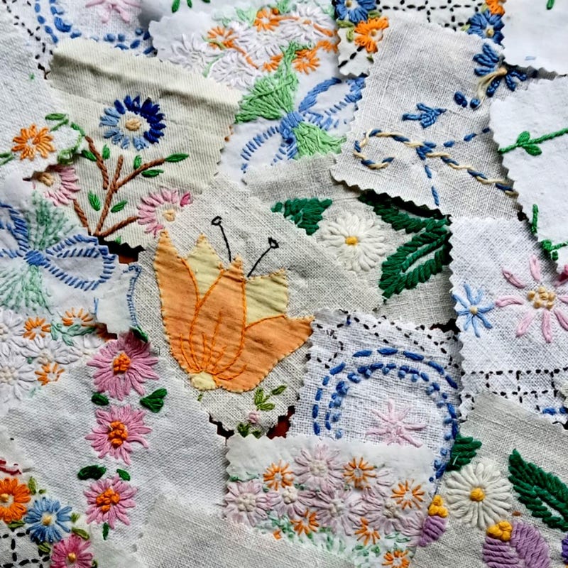 Scrap Fabric to Embroider - Etsy