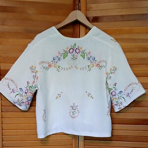 Tablecloth Top, Tablecloth Blouse, Tie Front, Embroidered Blouse ...