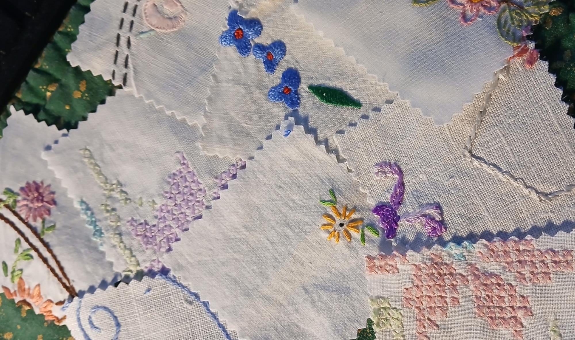 20 Pcs Vintage Embroidery Scrap Pack for DIY Sachets, Slow Stitching ...
