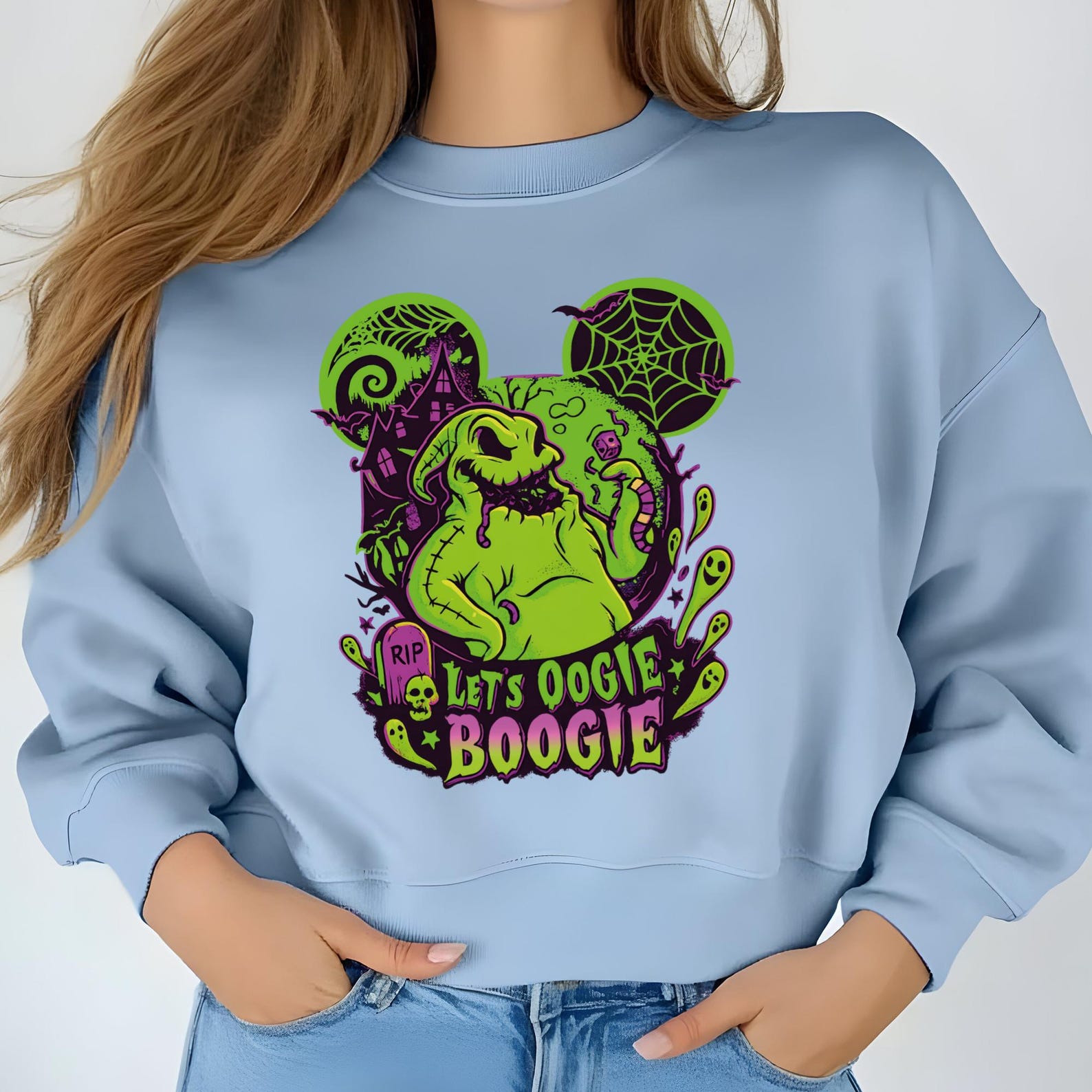 Spooky Boogie Monster Halloween Ready to Press, Creepy Cute Green Ghost ...