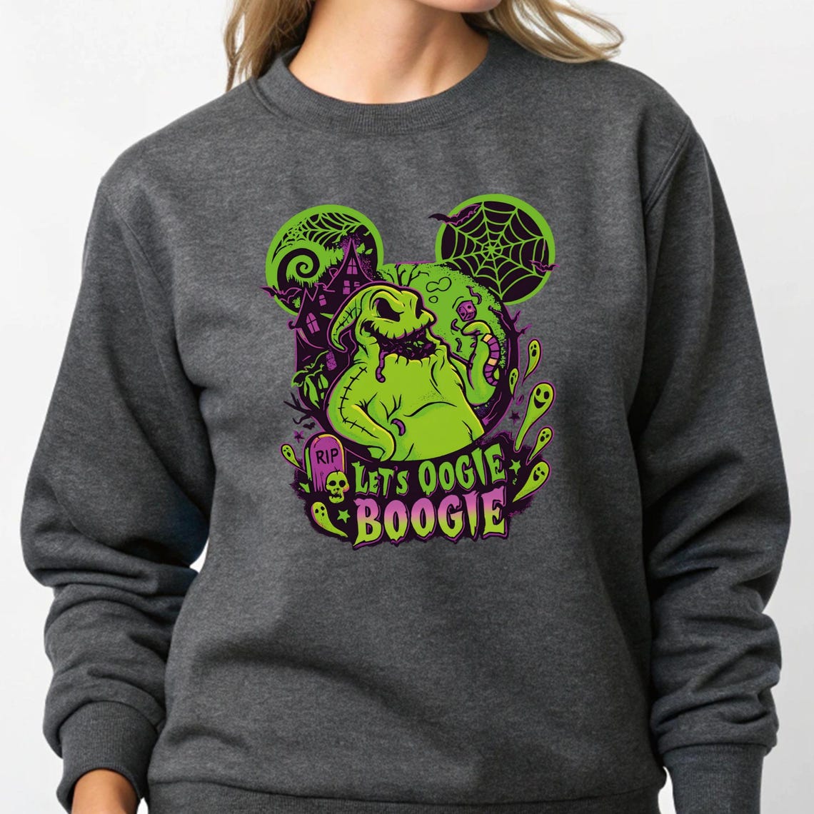 Spooky Boogie Monster Halloween Ready to Press, Creepy Cute Green Ghost ...