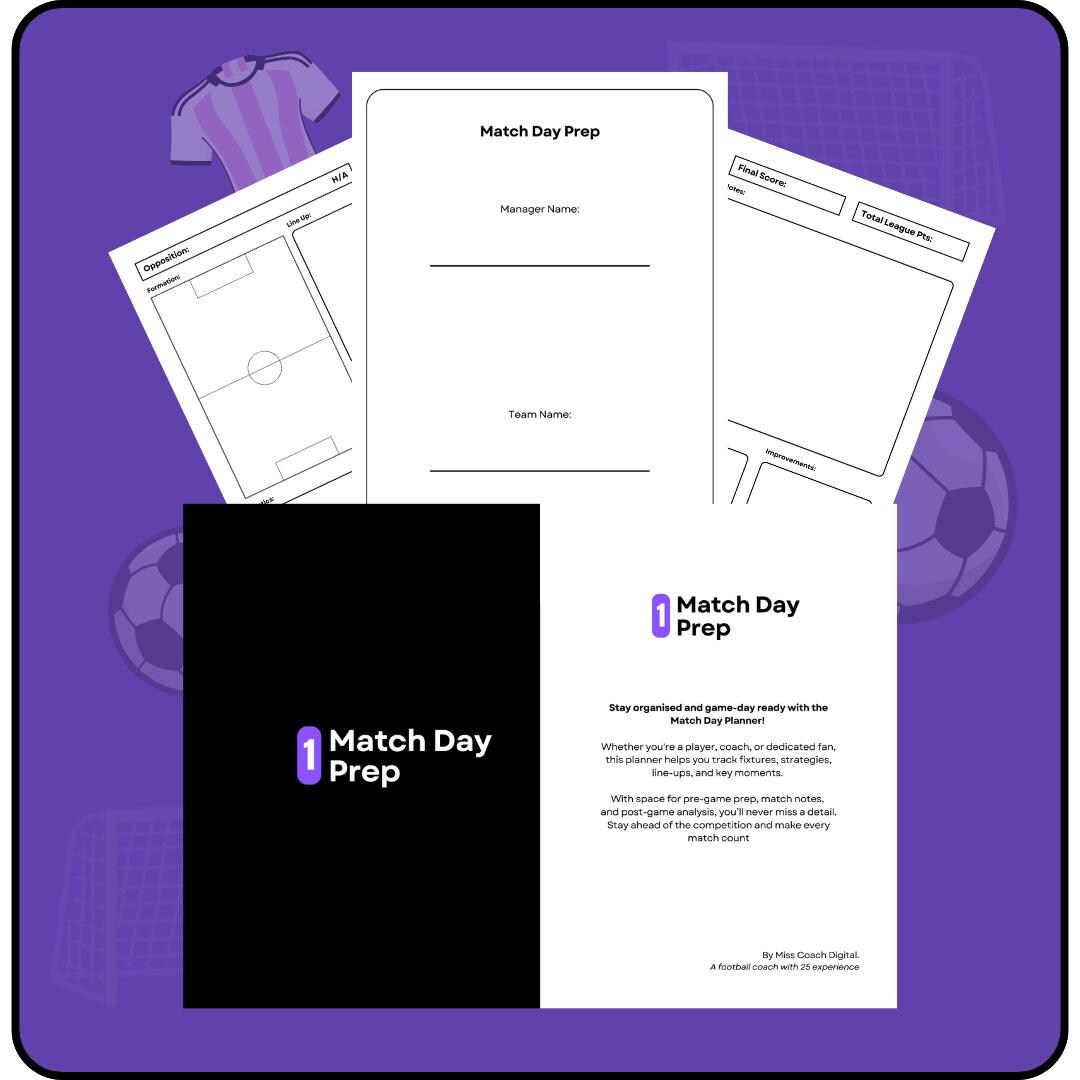 Printable Football Coach Match Day Planner | Digital Download | 40 ...