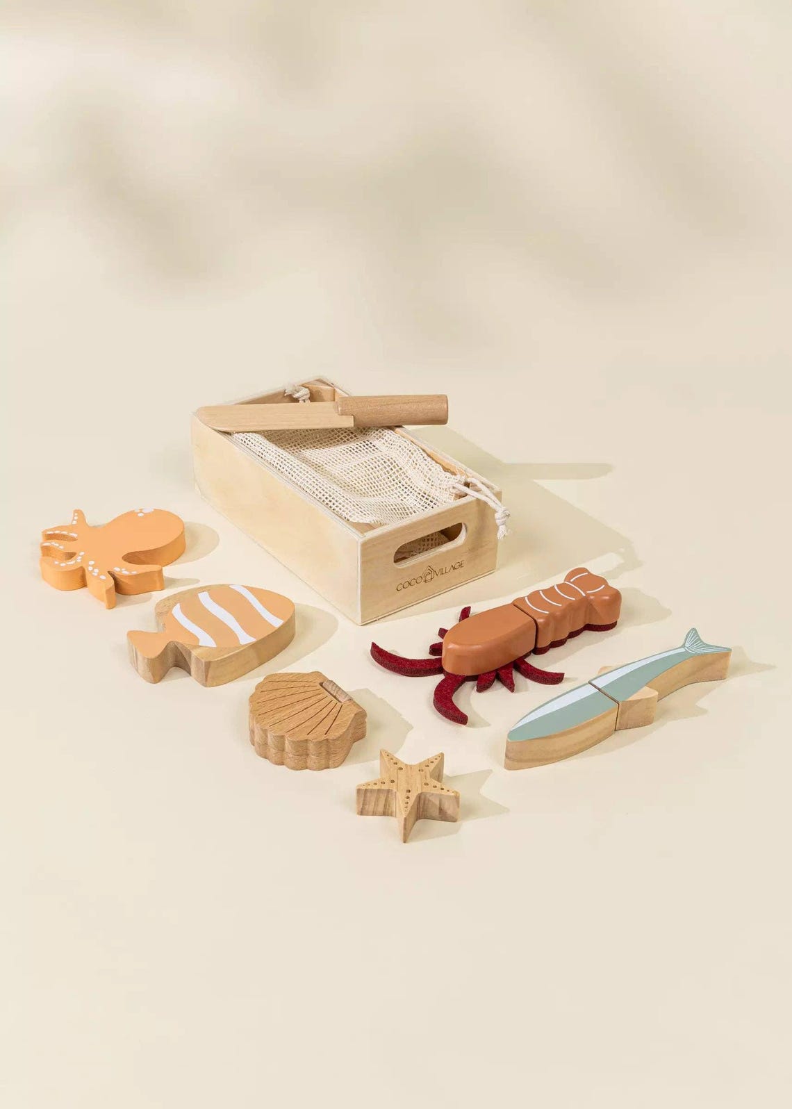 Wooden Seafood Playset | Pretend Play Sushi, Fine Motor Skills, Gift ...