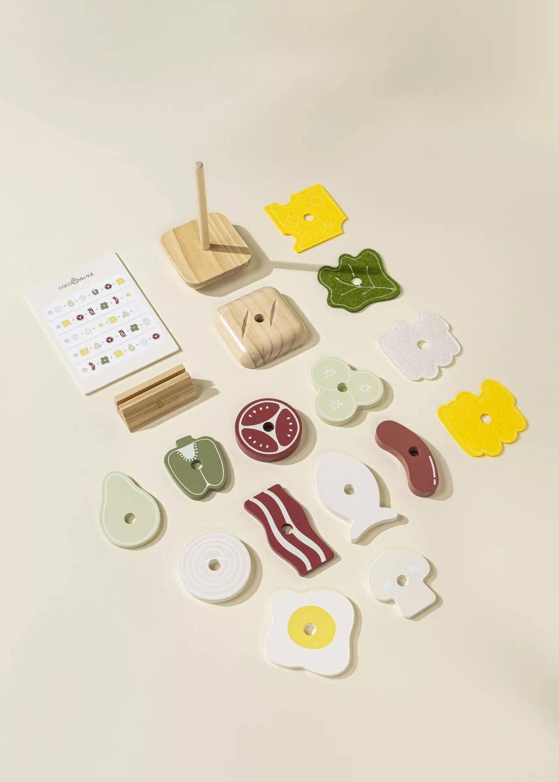 Wooden Stackable Sandwich | Pretend Chef Kids Toddler Gift, Sensory ...