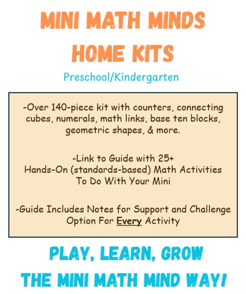 Mini Math Minds Home Kit - Etsy