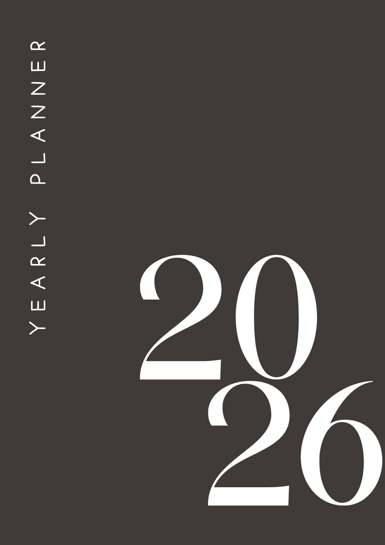 2026 Printable Planner, Minimal Black and White Yearly A4 - Etsy