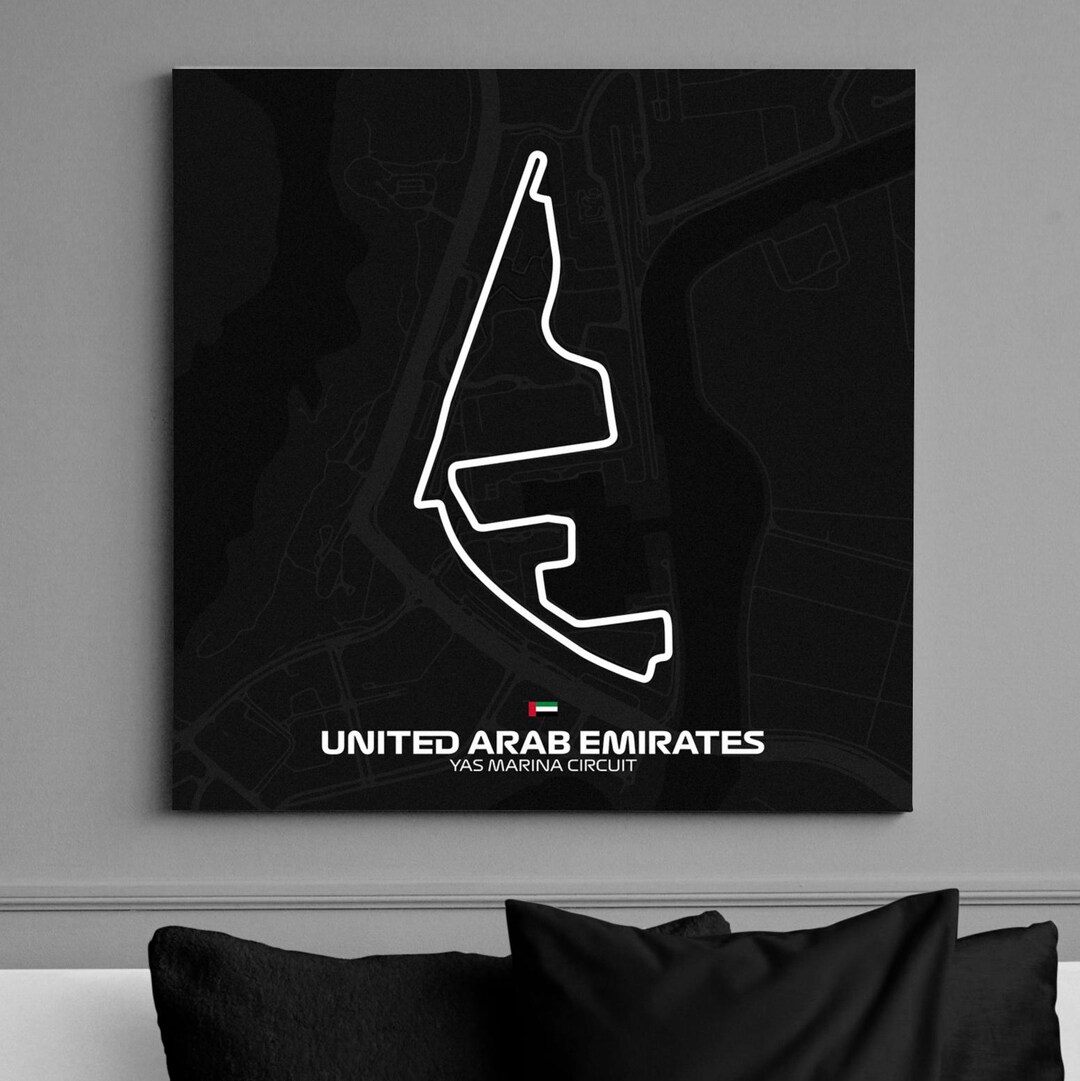 UAE F1 Circuit Map | Abu Dhabi Yas Marina Formula 1 Wall Art - Etsy ...