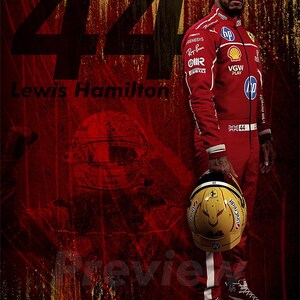 Lewis Hamilton Ferrari F1 Poster - A3 Digital Download | Formula 1 Wall ...
