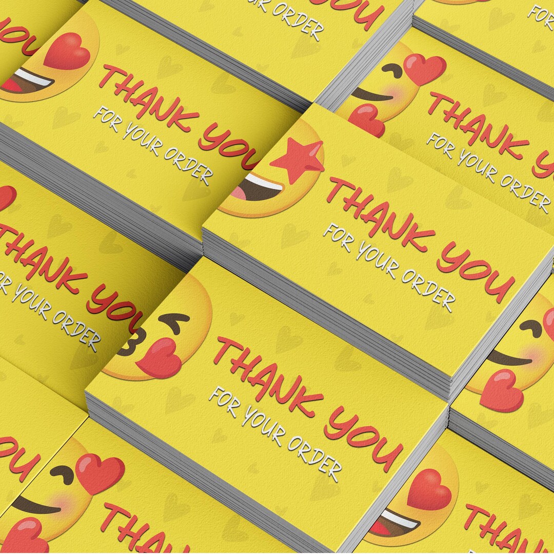 Set of 10 Cute Emoji Thank You Cards – Digital Download | Small ...