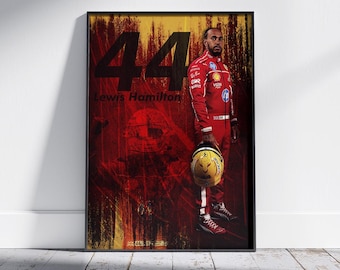 Lewis Hamilton Ferrari F1 Poster | Formula 1 Wall Art | F40 Inspired ...