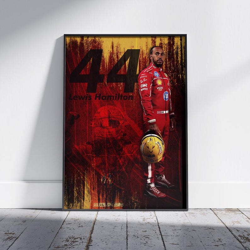 Lewis Hamilton Ferrari F1 Poster - A3 Digital Download | Formula 1 Wall ...