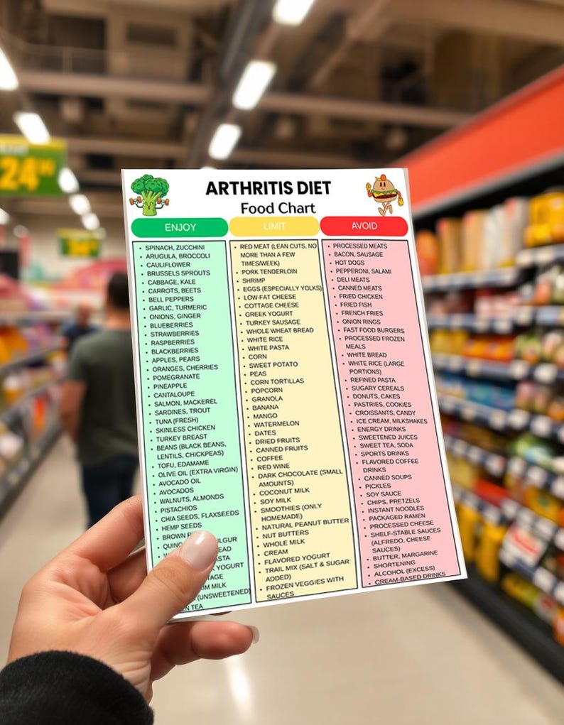 Arthritis Diet Food List Printable | Anti-inflammatory & Low Sodium ...