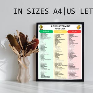 Low Histamine Food List PDF, Simple Diet Chart, Histamine-safe Grocery ...