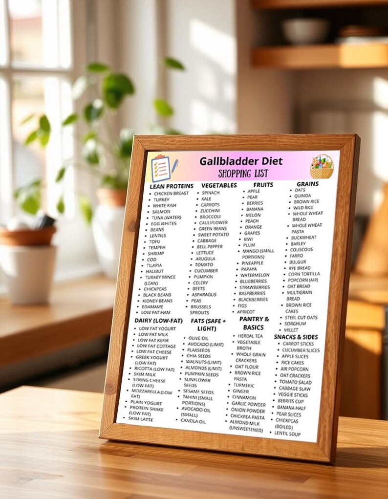 Gallbladder Diet Shopping List, Gallstone-friendly Meal Chart, Post ...