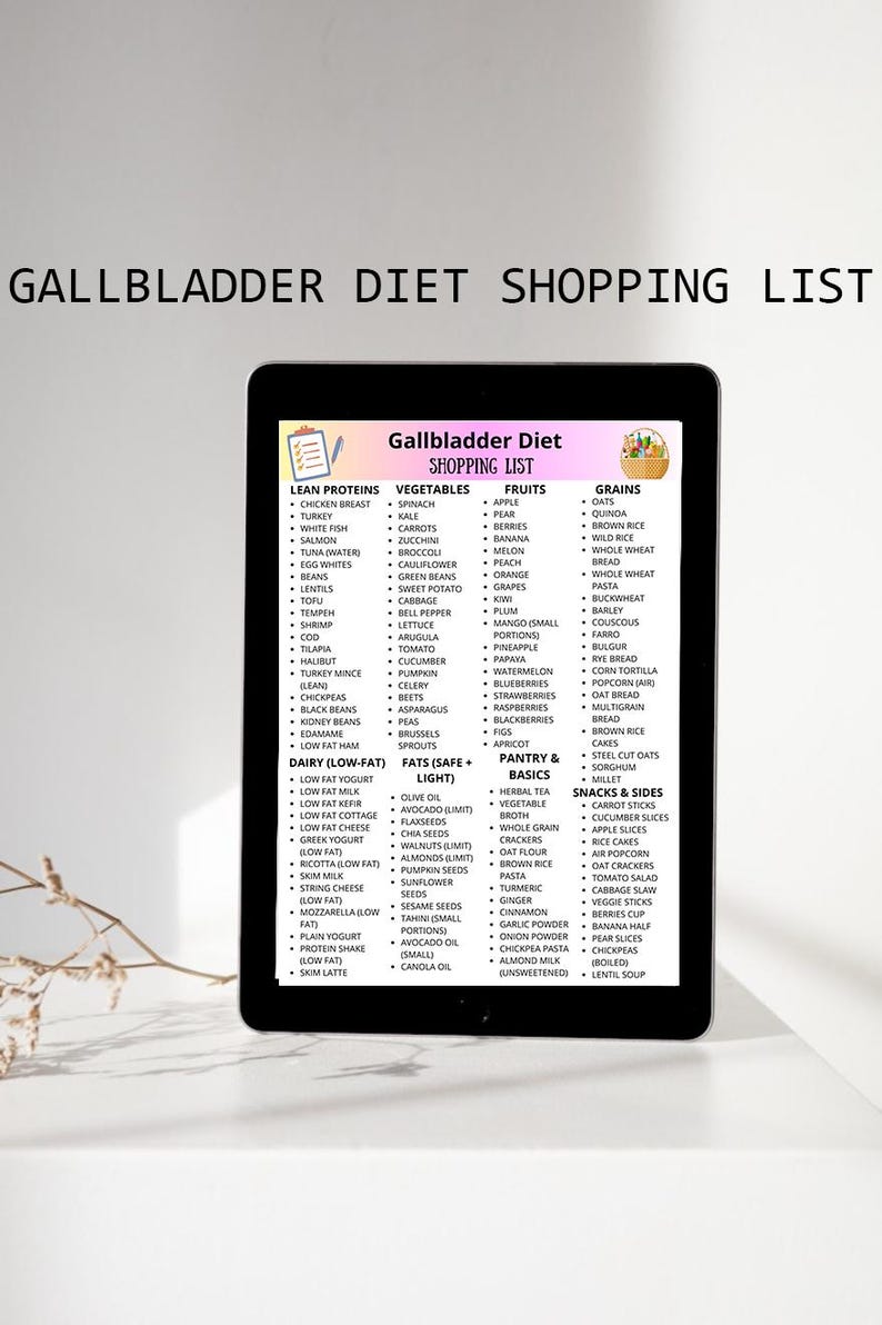 Gallbladder Diet Shopping List, Gallstone-friendly Meal Chart, Post ...