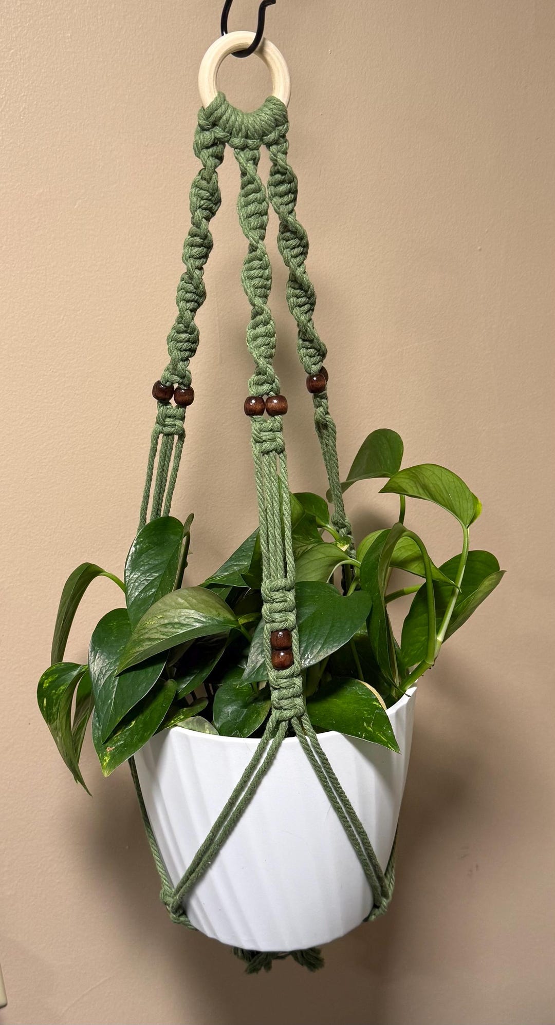 Macrame Plant Hanger – 26” or 30” Handmade Boho Hanging Planter for ...