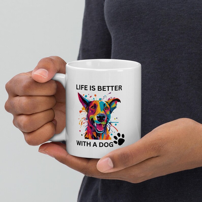 White Glossy Dog Lovers Mug - Etsy UK