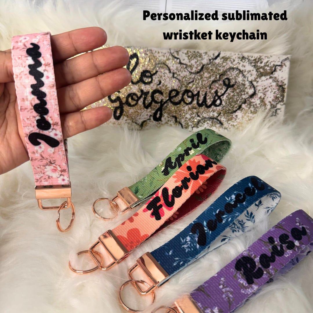 Personalized Sublimated Wristlet Keychain: Custom Name Gift - Etsy