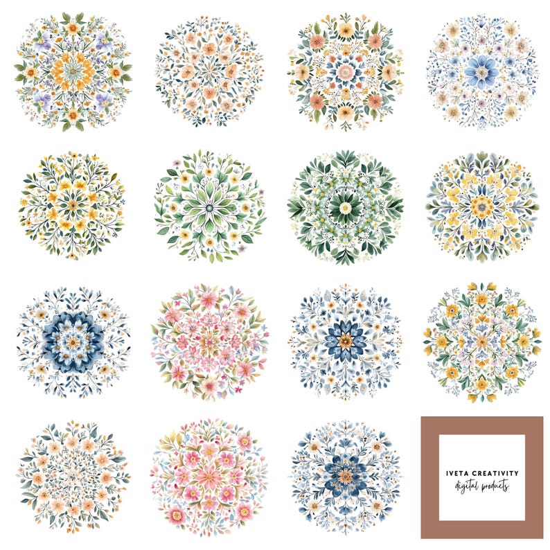 Spring Mandala SVG Bundle: Floral Botanical Designs (digital Download ...