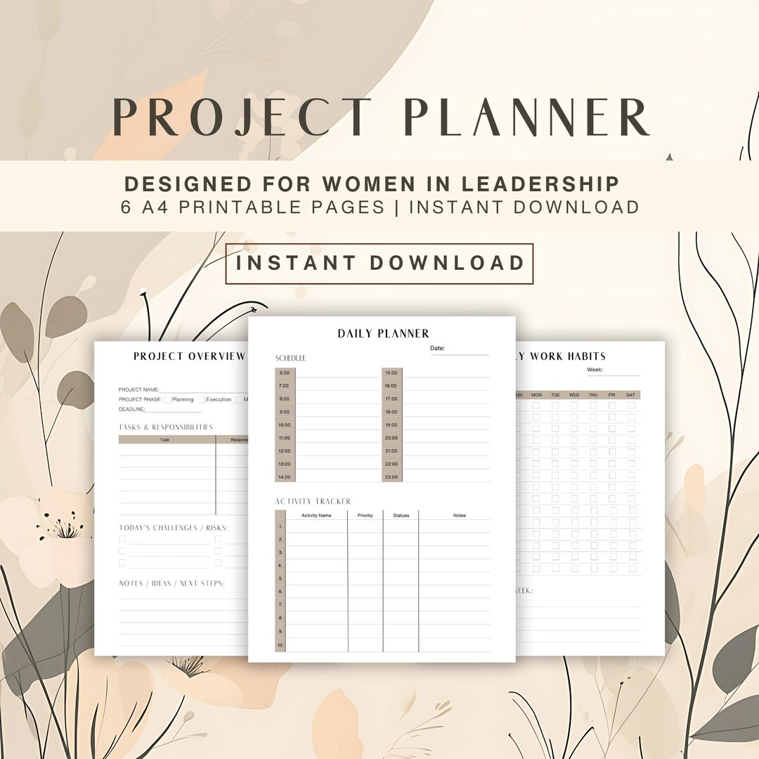All-in-one Project & Task Planner PDF – Daily + Weekly Layout for ...