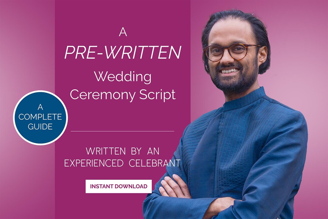 Pre-written Script Wedding Ceremony Celebrant Script Officiant Complete ...