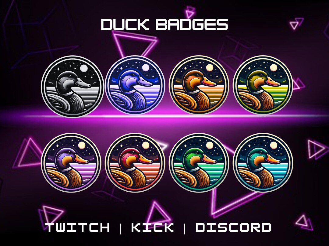 Duck Badges for Twitch/youtube/discord | Bit Badges | Twitch Sub Badges ...