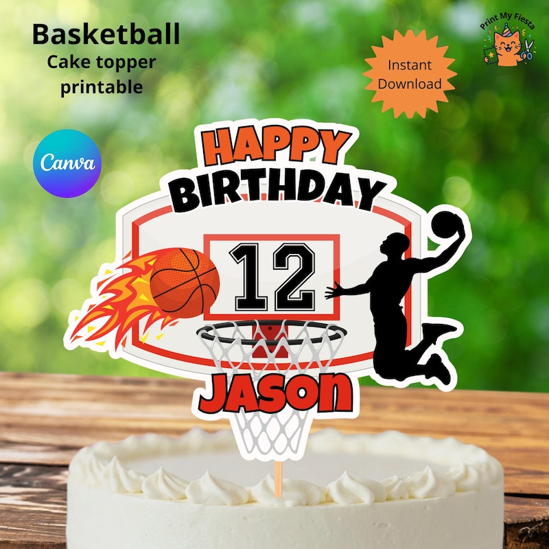 Basketball Cake Topper - Etsy