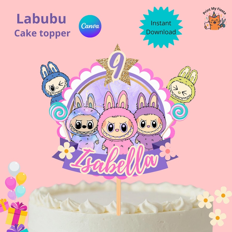 Labubu Cake Toppers - Etsy