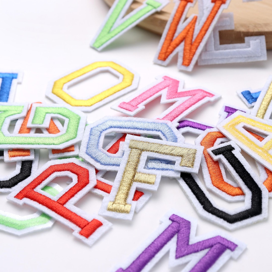 Colorful Iron on Letter Patches - A-Z Capital Letters, Embroidered DIY ...