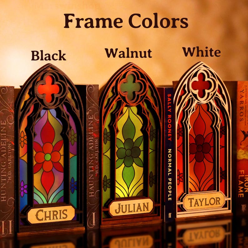 Personalized Gothic Book Nook With Light - Fantasy Windows Book Nook ...
